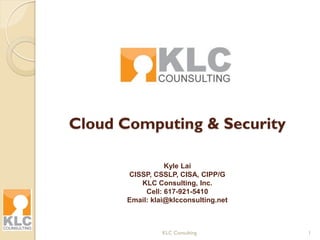 Cloud Computing and Security - by KLC Consulting | PDF