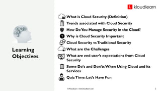 Cloud Security - Kloudlearn | PPT