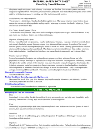 Klean strip aircraft remover msds | PDF