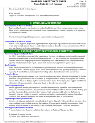 Klean strip aircraft remover msds | PDF