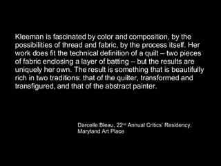 Catherine Kleeman Fiber Art | PPT