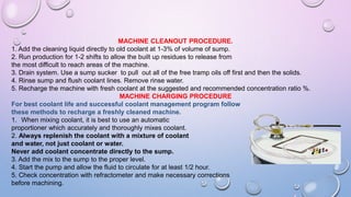 Machine Coolant Management & Trouble Shooting. | PPTX