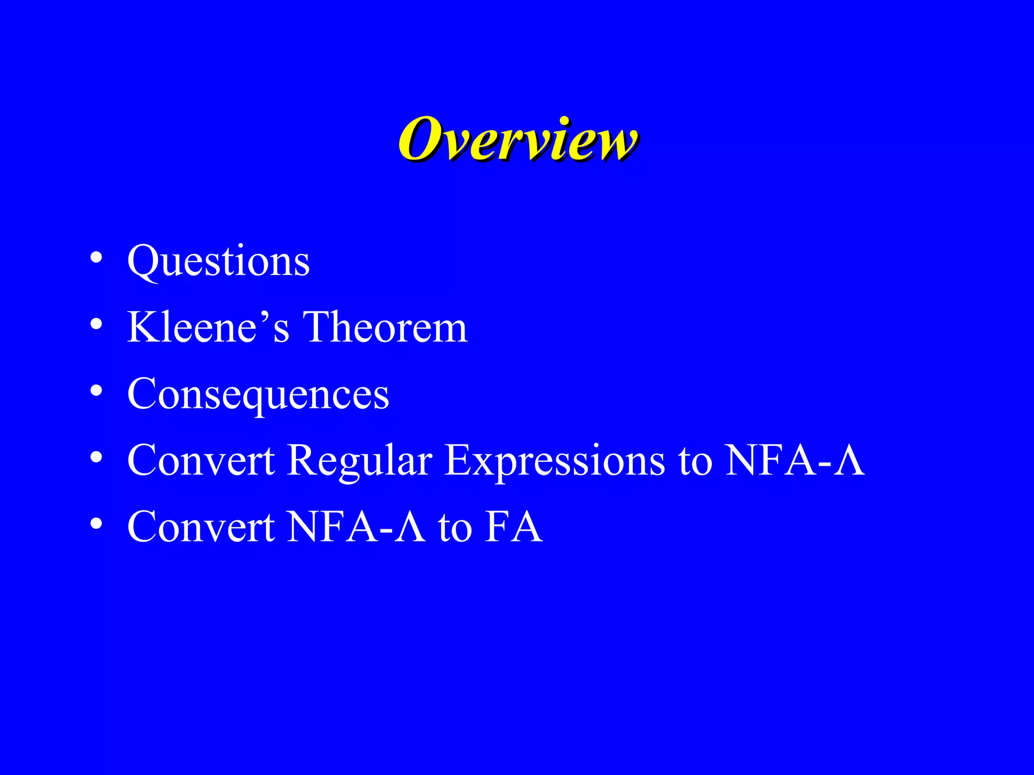 Kleene's theorem | PPT