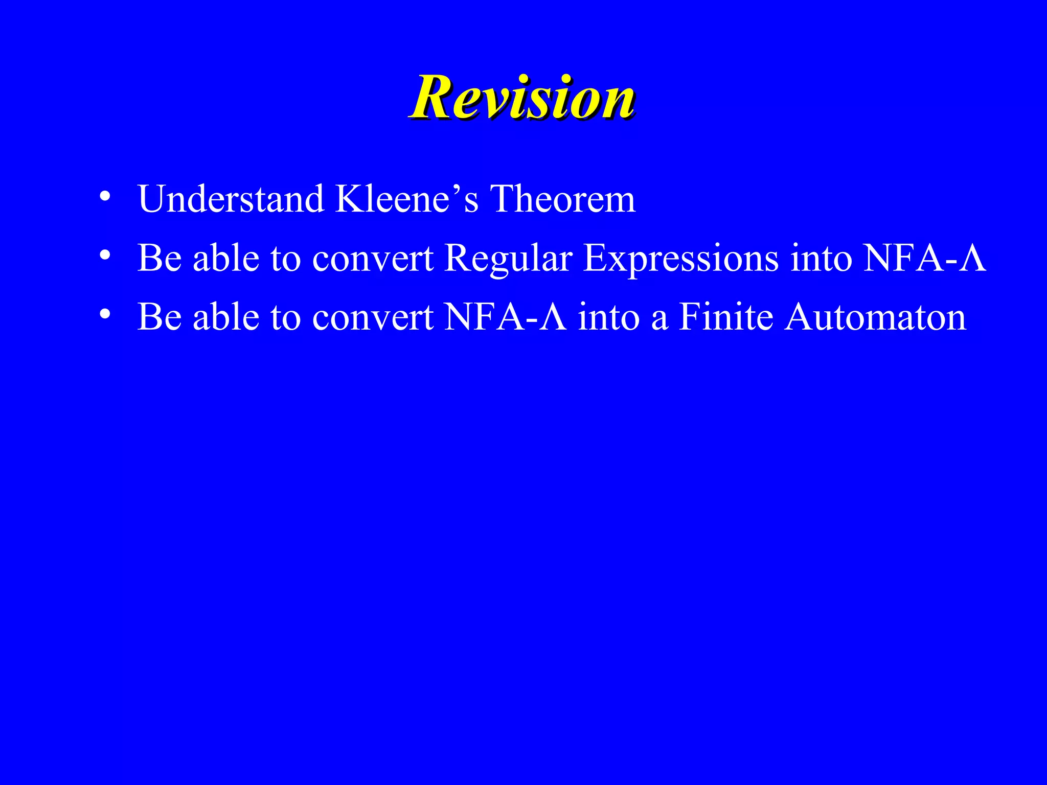 Kleene's theorem | PPT