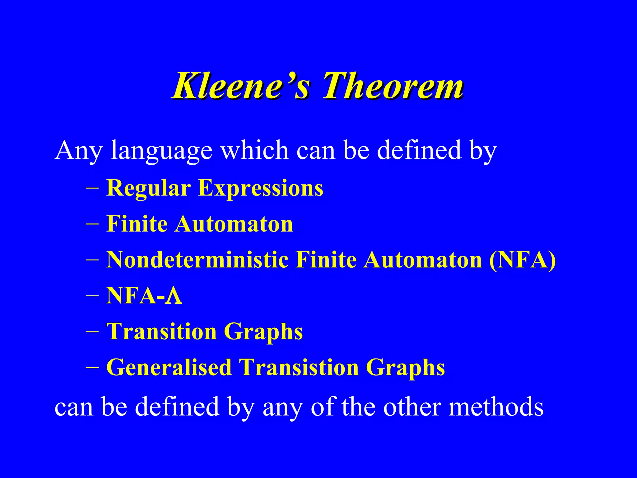 Kleene's theorem | PPT