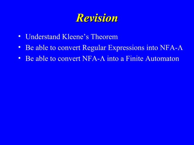 Kleene's theorem | PPT
