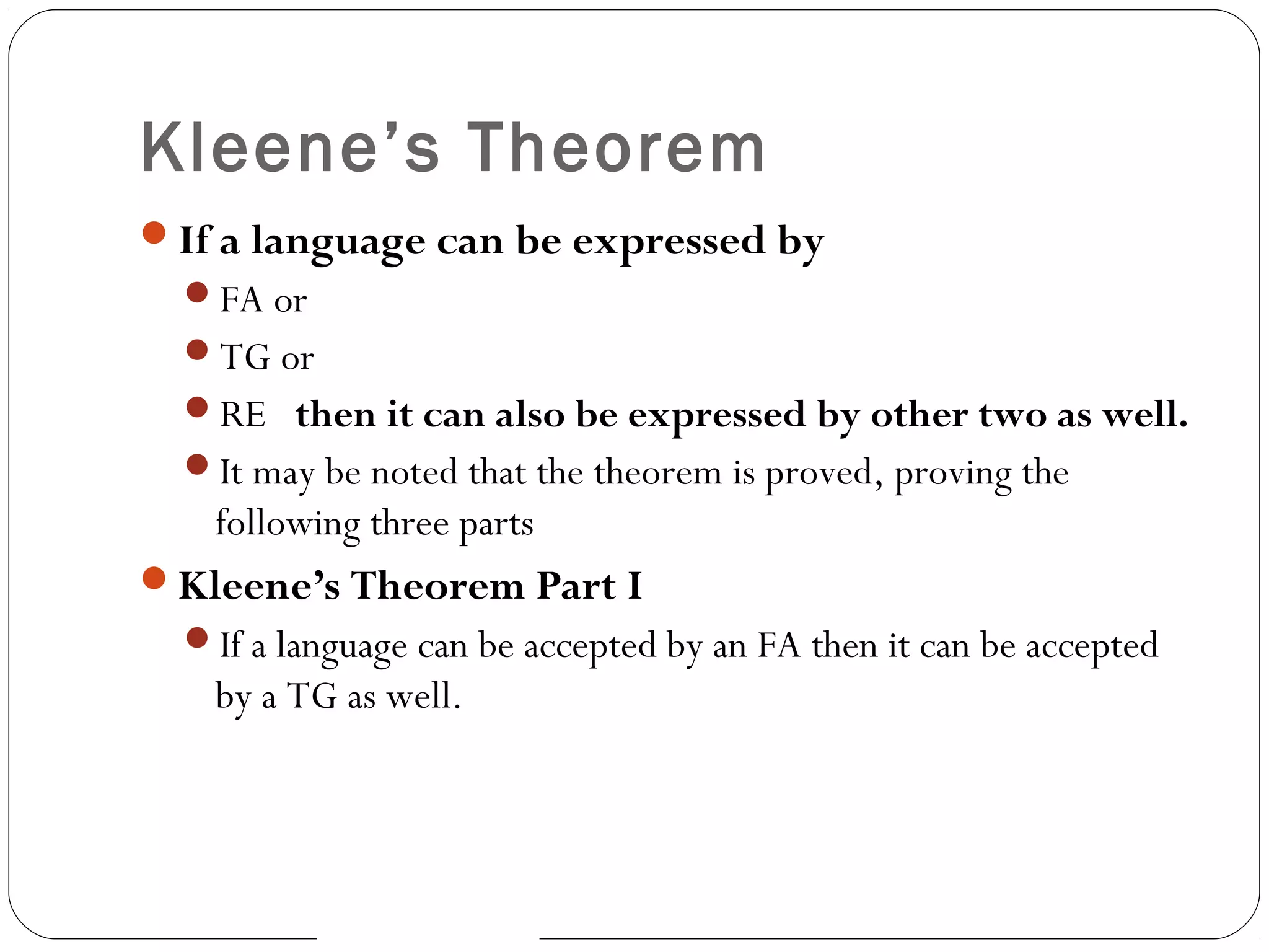 Kleene's theorem | PPT