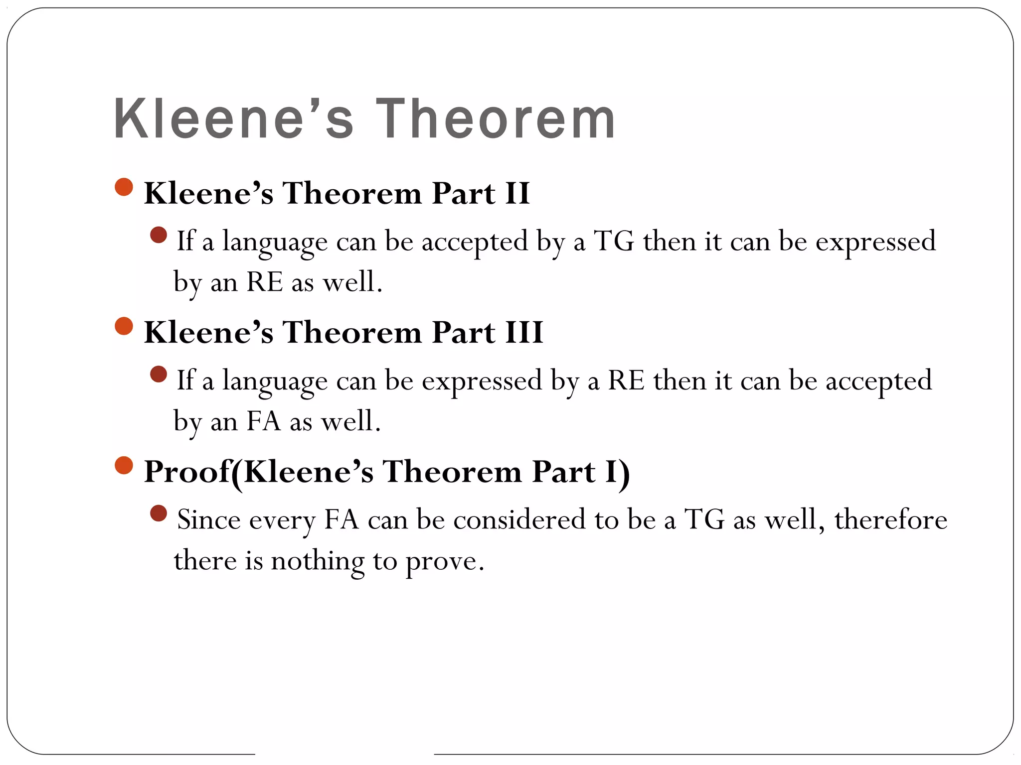 Kleene's theorem | PPT