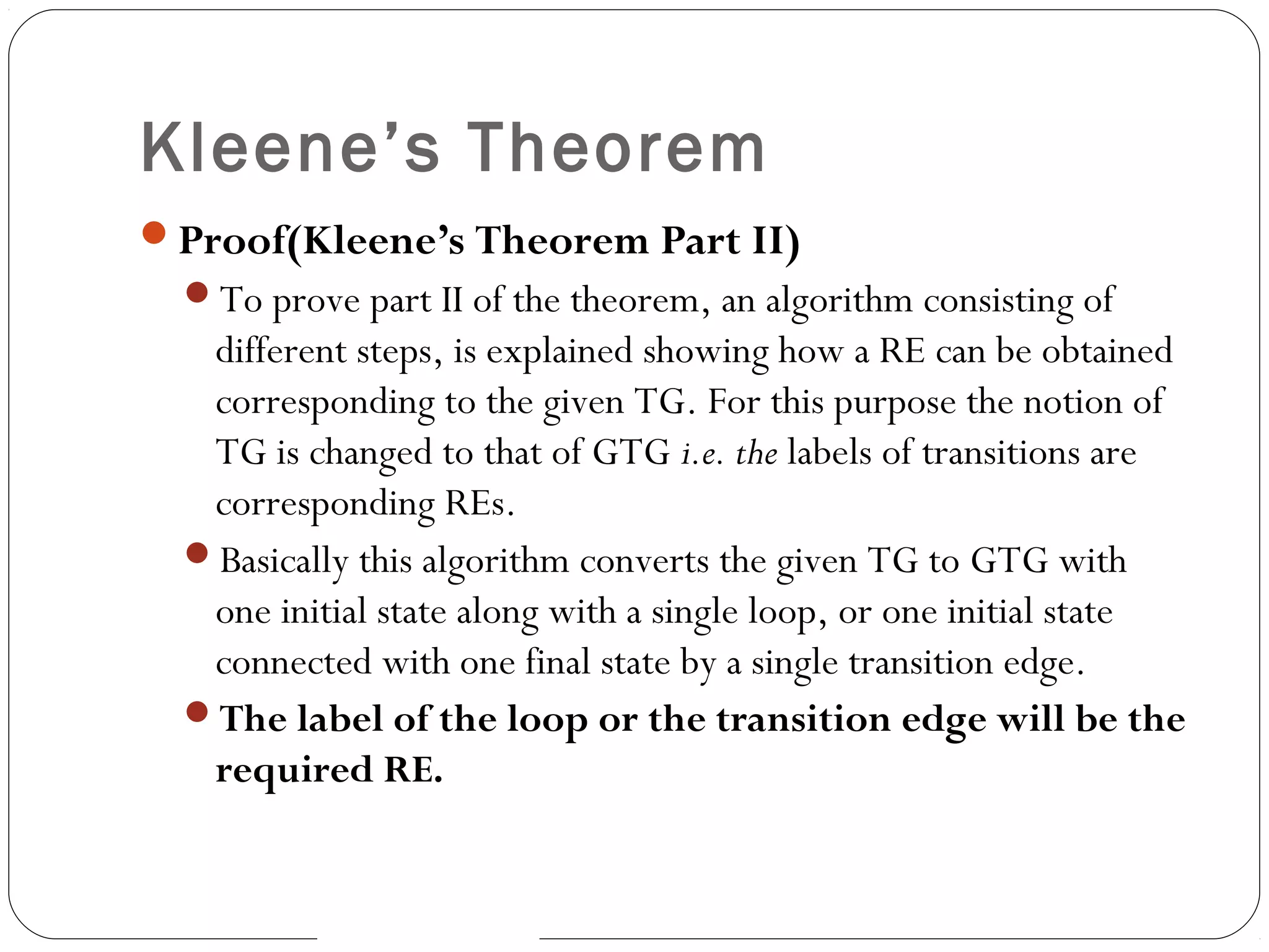 Kleene's theorem | PPT