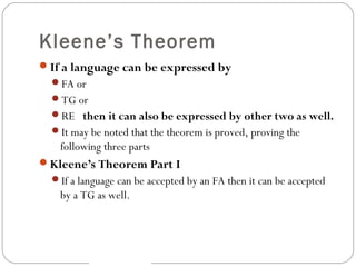 Kleene's theorem | PPT