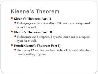 Kleene's theorem | PPT