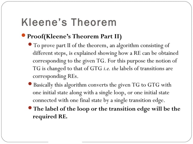 Kleene's theorem | PPT | Physics | Science