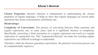 kleene's thoerem.pptx lecture 1 automata | PPTX