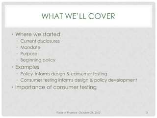 Public Policy & Consumer Testing | PPT