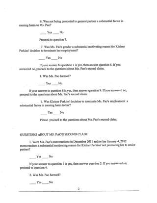 Ellen Pao v. Kleiner Perkins - JURY VERDICT FORM | PDF