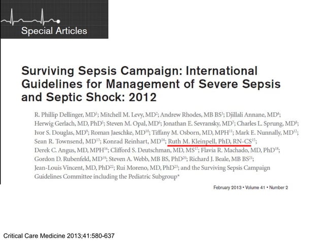 Applying the Surviving Sepsis Campaign Guidelines to Clinical Practice ...