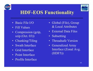 HDF-EOS Development: Current Status and Tools | PDF