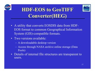 HDF-EOS Development: Current Status and Tools | PDF