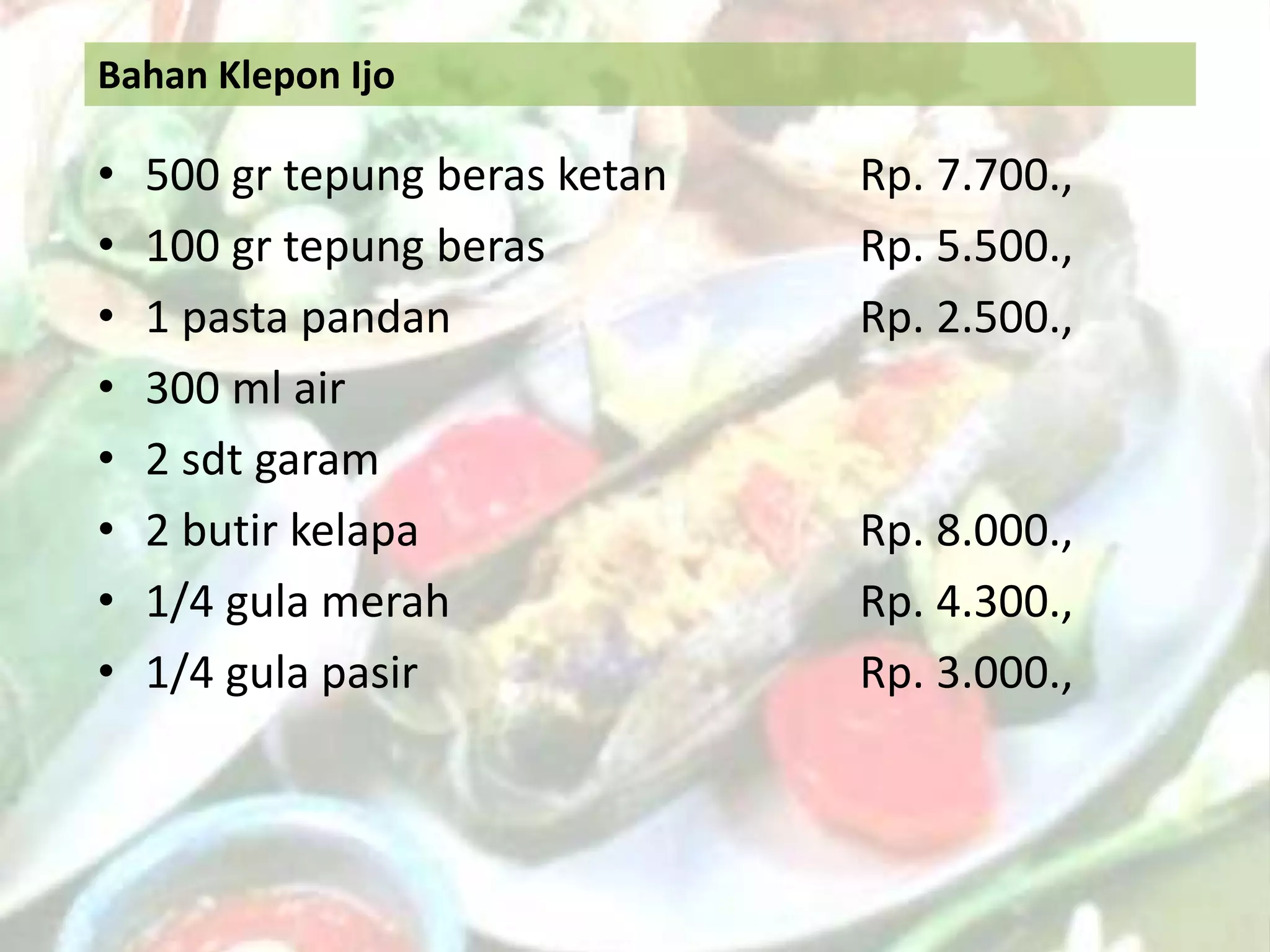 Klepon ijo | PPTX