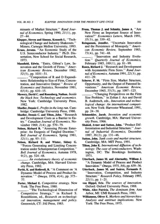 (Klepper 1996) steven klepper, “entry, exit, growth, and innovation ...