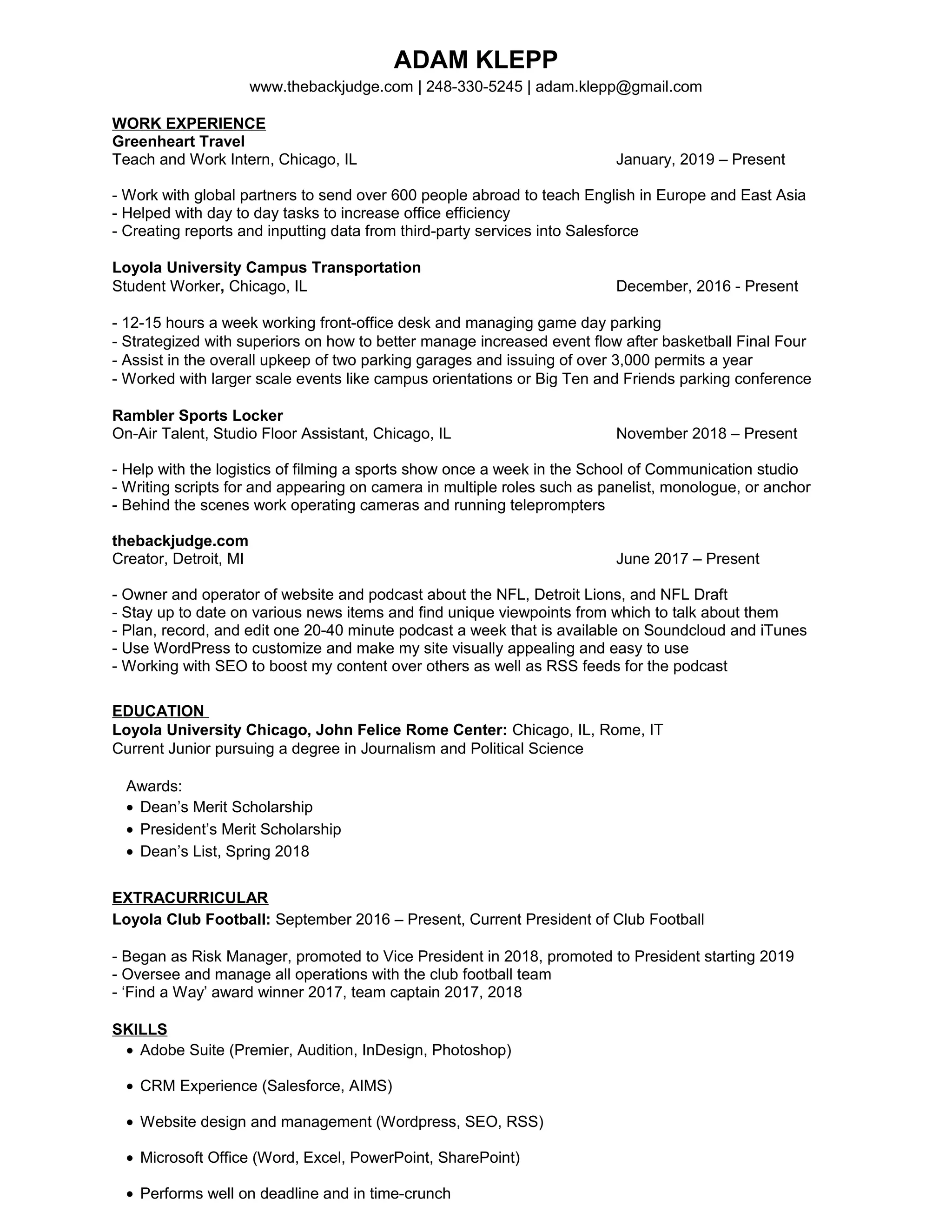 Adam Klepp Resume | DOC