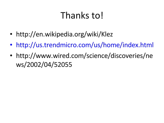 Klez Worm 2 | PPT