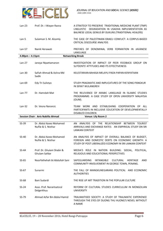 KliCELS5 conference program and presentation schedule 14112016 | PDF