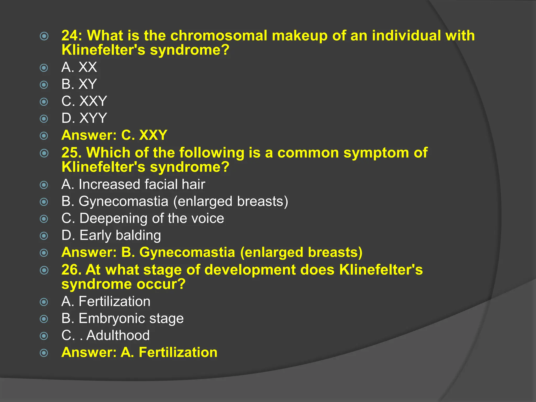 klinefelter syndrome and it's causes, symptoms | PPT