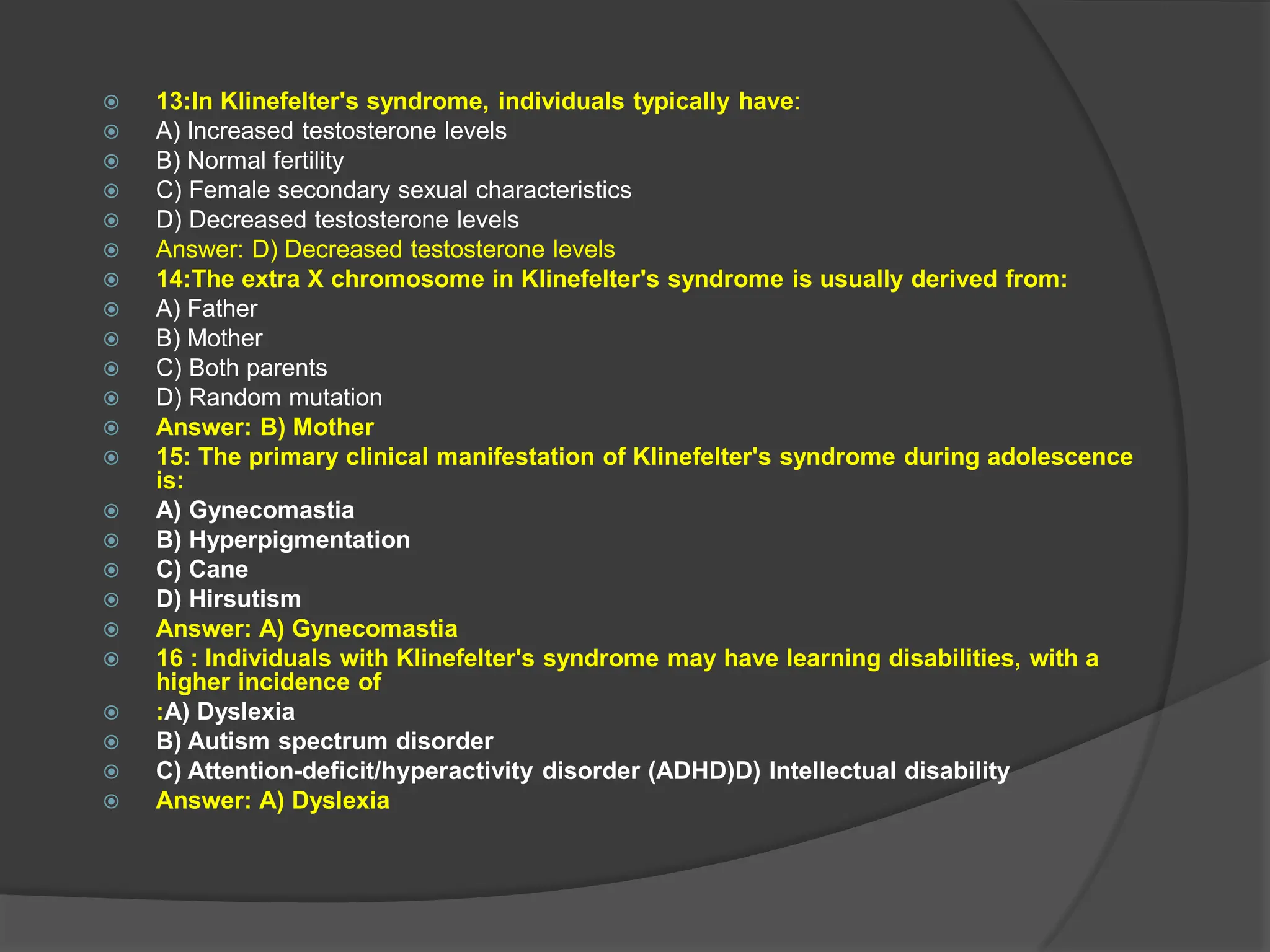klinefelter syndrome and it's causes, symptoms | PPT