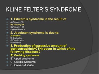 klinefelter syndrome and it's causes, symptoms | PPT