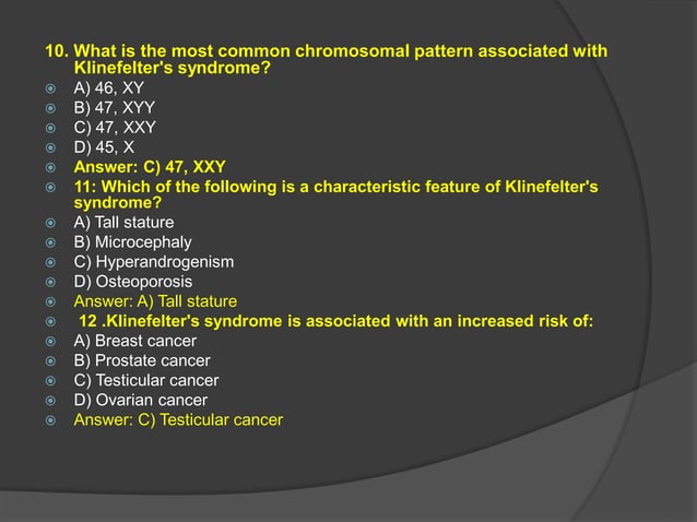 klinefelter syndrome and it's causes, symptoms | PPT