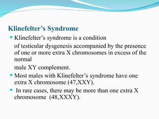 Klinefelter Syndrome by adult health nursing ppt | PPT