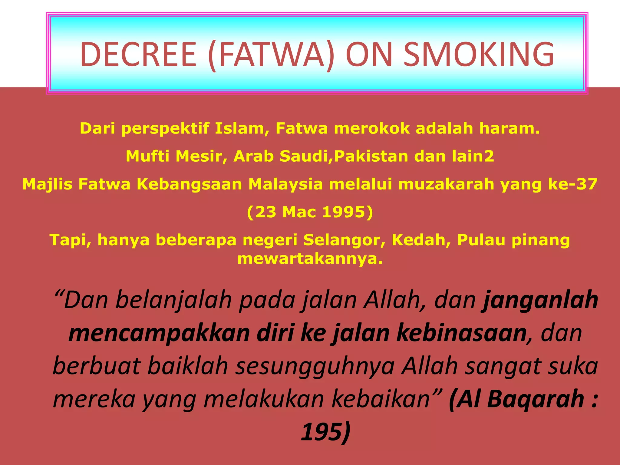 Klinik berhenti merokok | PPTX