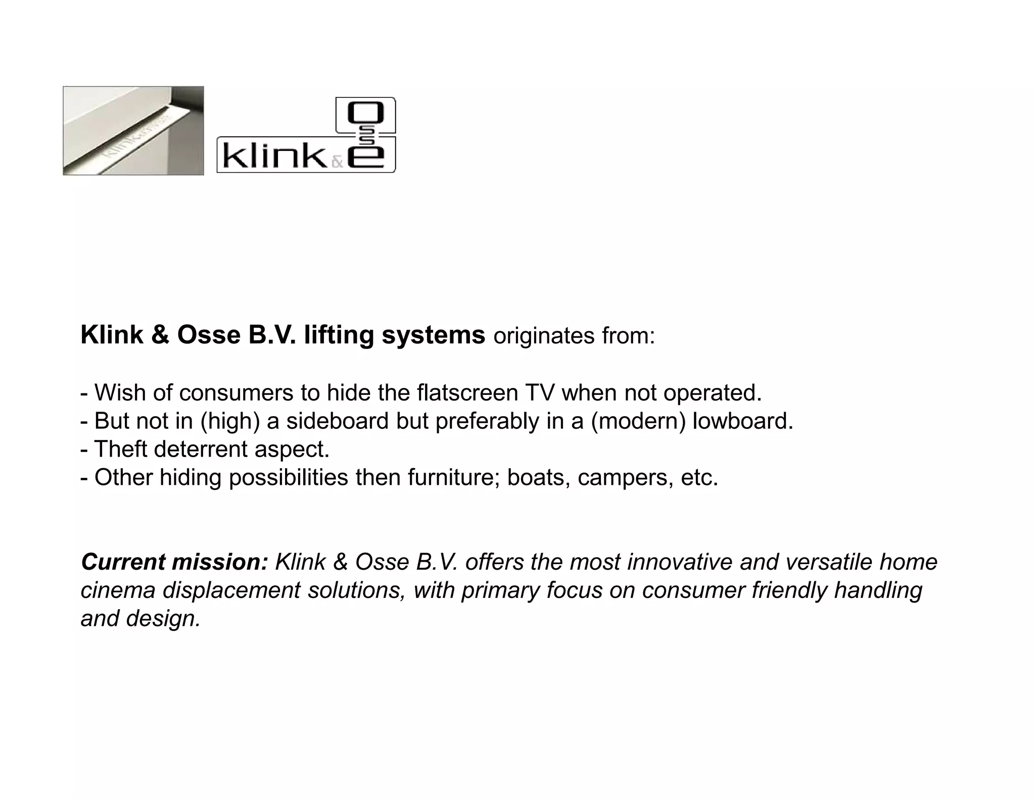 Klink and Osse Company Presentation | PPT