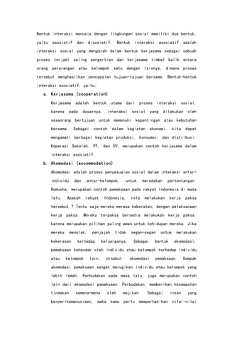 Kliping interaksi sosial | DOCX