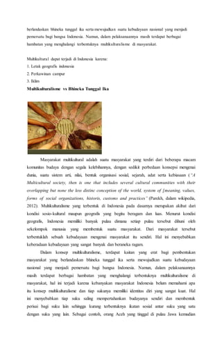 Kliping multikulturalisme dan multikultural | DOCX