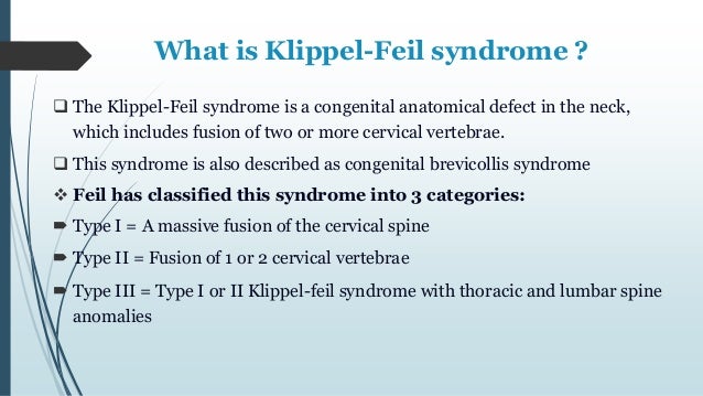 Klippel feil syndrome