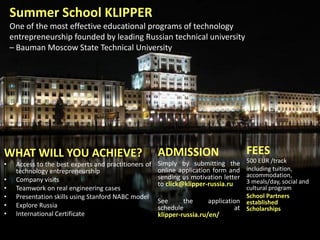 IV Summer School of Engineering Entrepreneurship KLIPPER 2016 | PPT