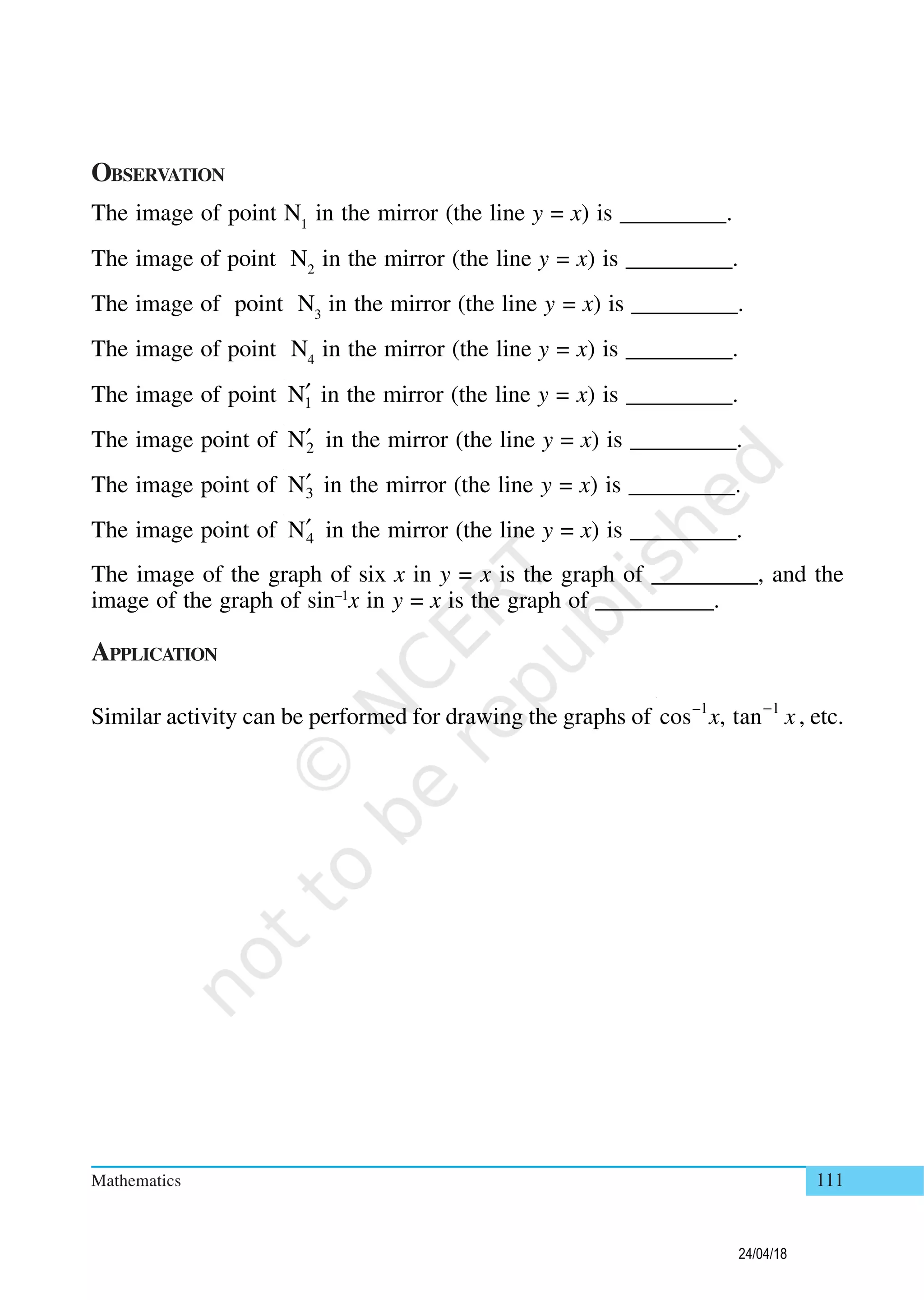 ACTIVITY OF MATHEMATICS CLASS 12th | PDF
