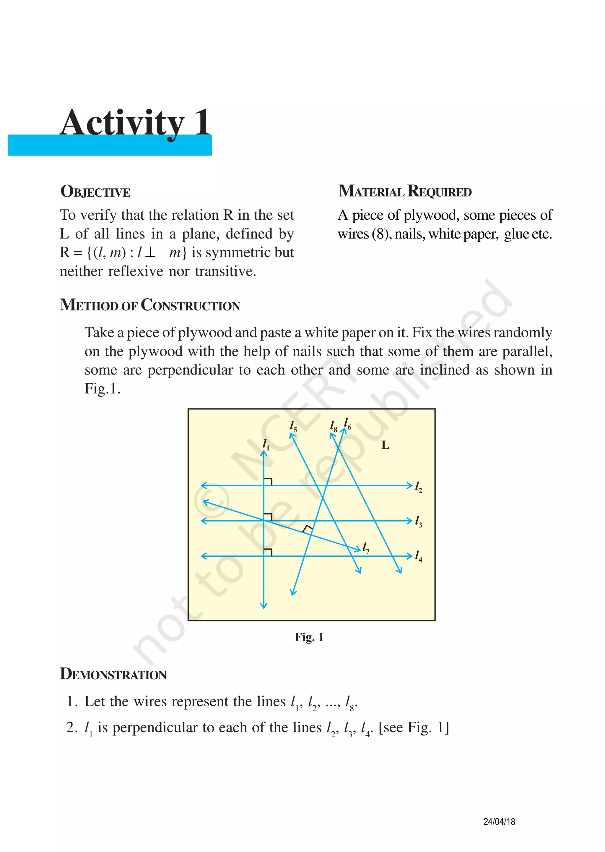 ACTIVITY OF MATHEMATICS CLASS 12th | PDF