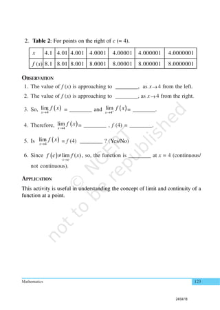 ACTIVITY OF MATHEMATICS CLASS 12th | PDF