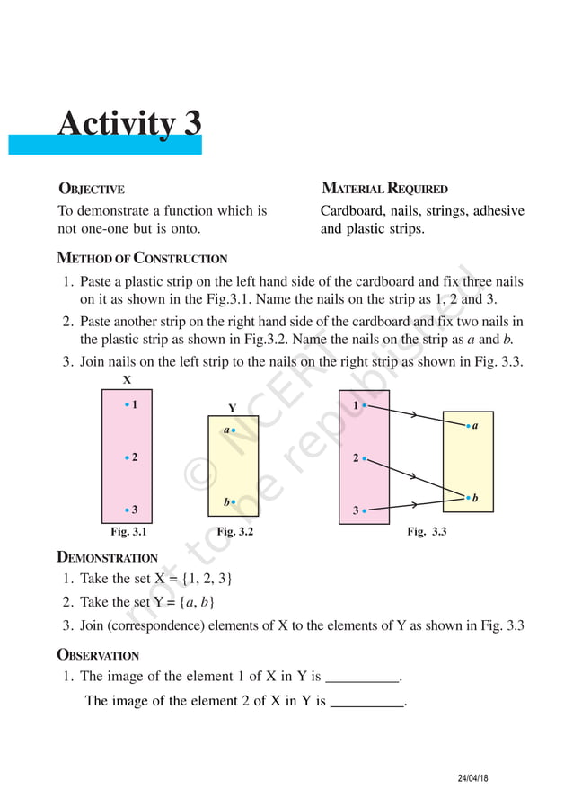 ACTIVITY OF MATHEMATICS CLASS 12th | PDF