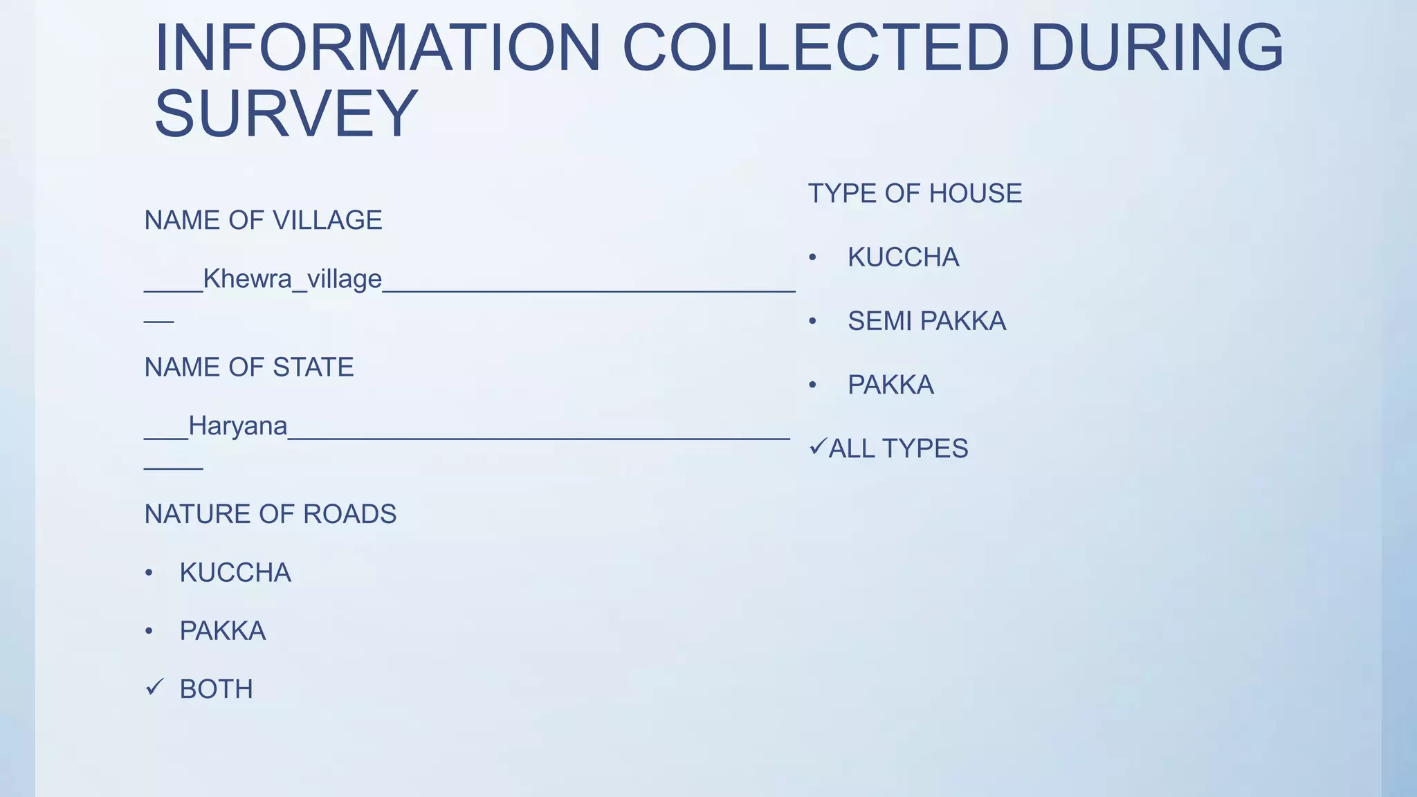 Village survey | PPTX