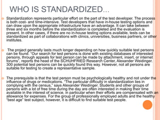 Standardization Psychology
