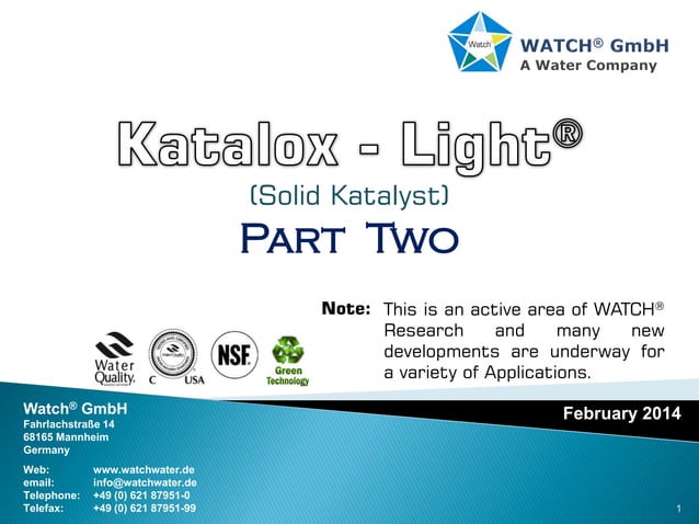 Advanced Filtration with Katalox Light (Part2) | PDF