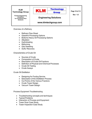 Building Operational Excellence in Petroleum Refining Training Course | PDF
