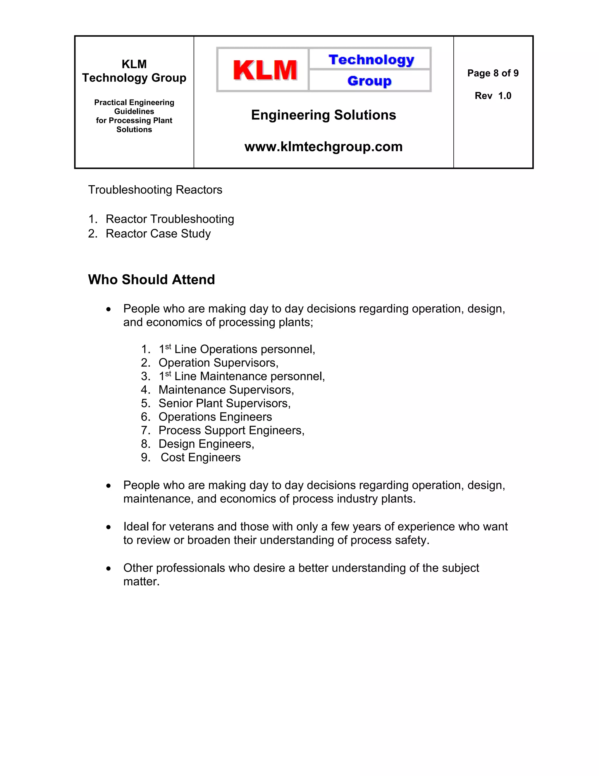 Introduction to Unit Operation Fundamentals and Troubleshooting ...