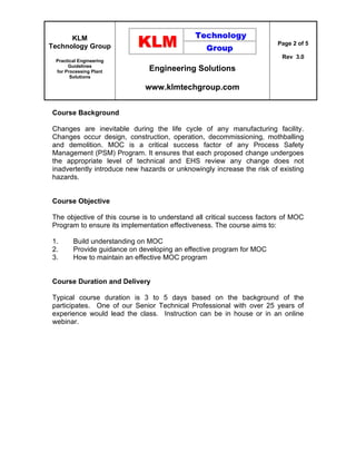 Management of Change Training Course | PDF