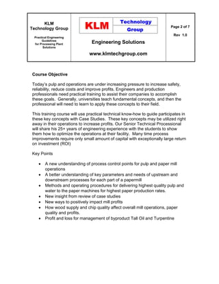 Optimizing Paper Mill Operations Training Course | PDF