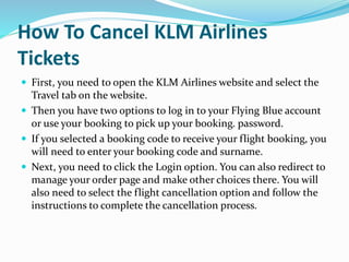 Klm cancellation policy | PPTX